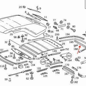 Mercedes A124 W124 Cover Panel Fabric Bracket A1247700280