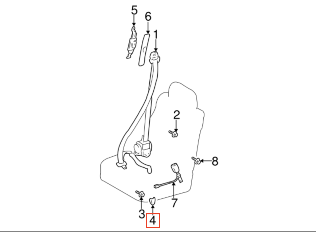 Lexus SC430 Seat Belt Retractor Bolt Cover 73233-33010 - OctoClassic