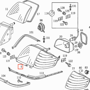 R129 Front Right Headlight, Halogen, With Indicator A1298206461