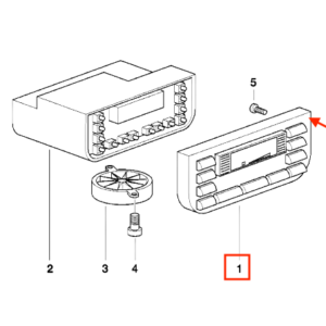 BMW E36 Square Digital HVAC Faceplate for Double Din Head Units Black ...