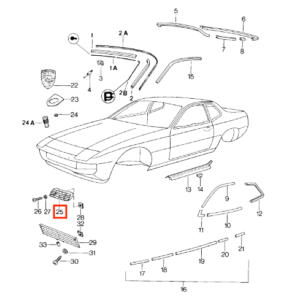 Porsche 924 Turbo Air Intake Grille End Plate Air Guide 477853381 ...