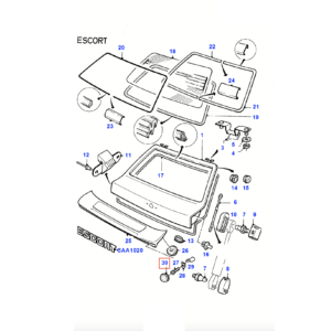 Ford Escort MK3 XR3 XR3i RS Turbo Rear Spoiler Caps Concourse Set of 4 ...