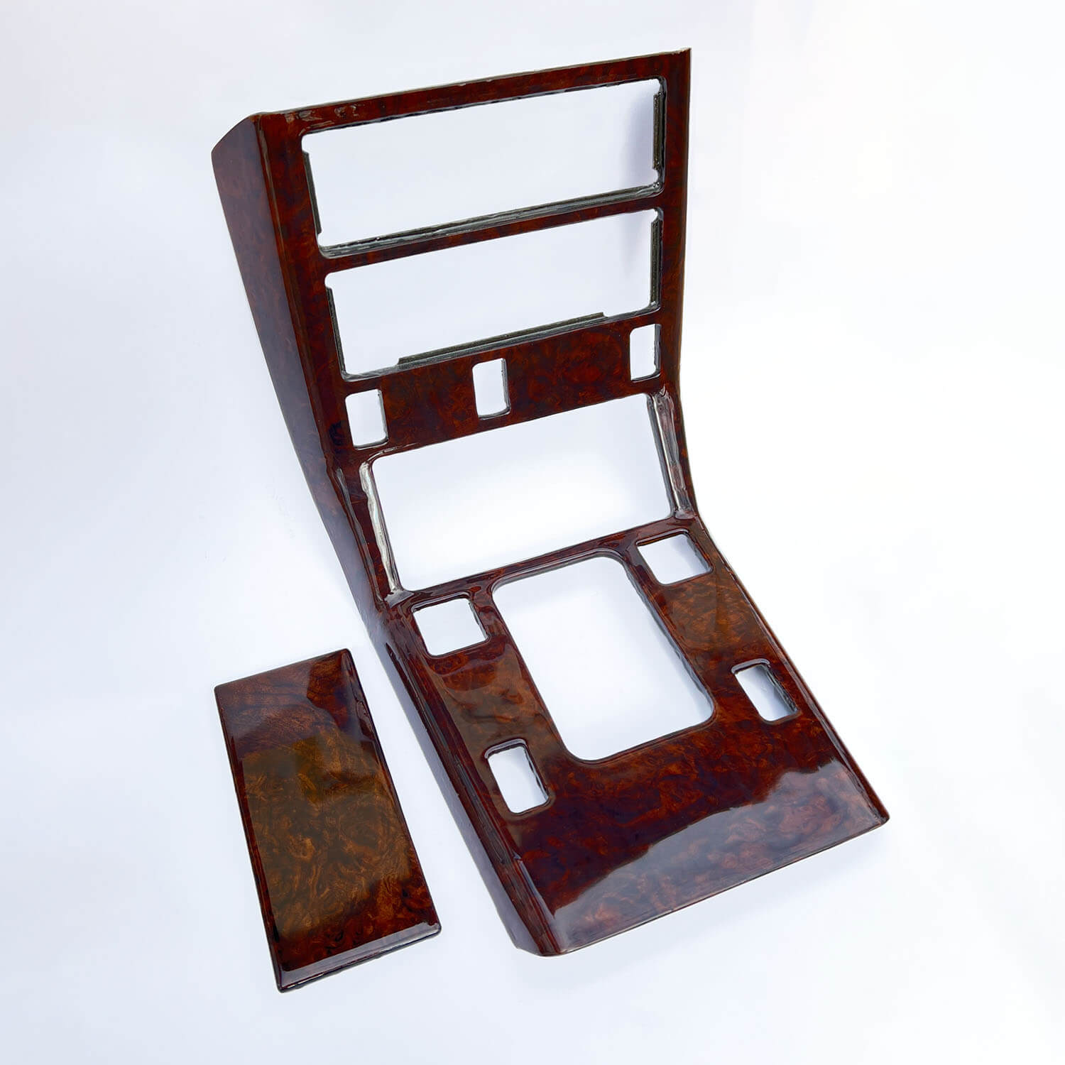 Mercedes R129 Mittelkonsole Zierblende Holz Hellwalnuss / Dunkelwalnuss ...